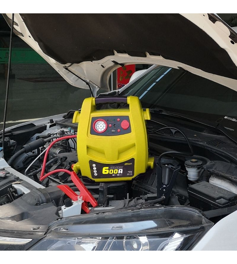 Booster démarrage voiture 600 ampères, compresseur pneus